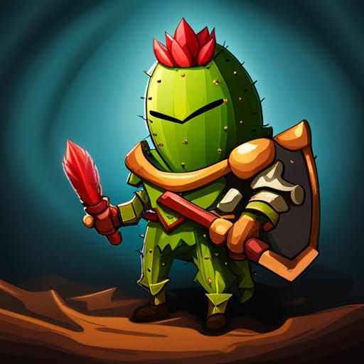 Cactus Knight - AI Generated Artwork - NightCafe Creator