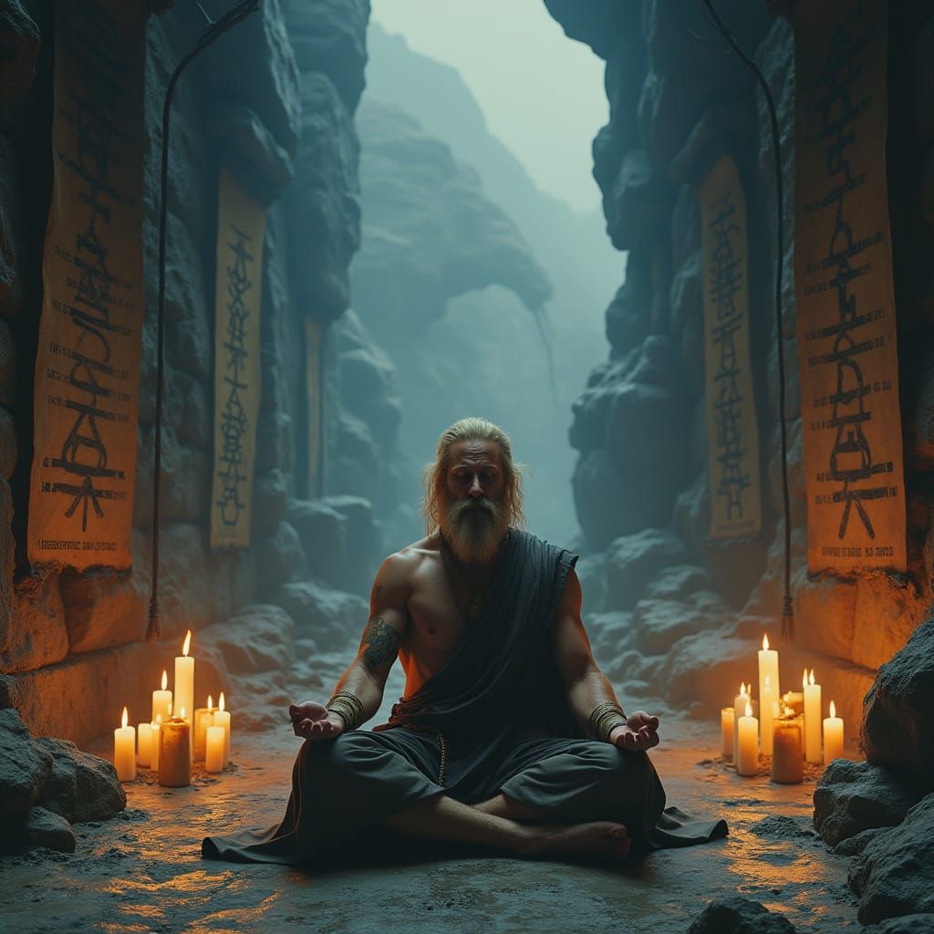 Meditating monk fighter - Meditating monk fighter