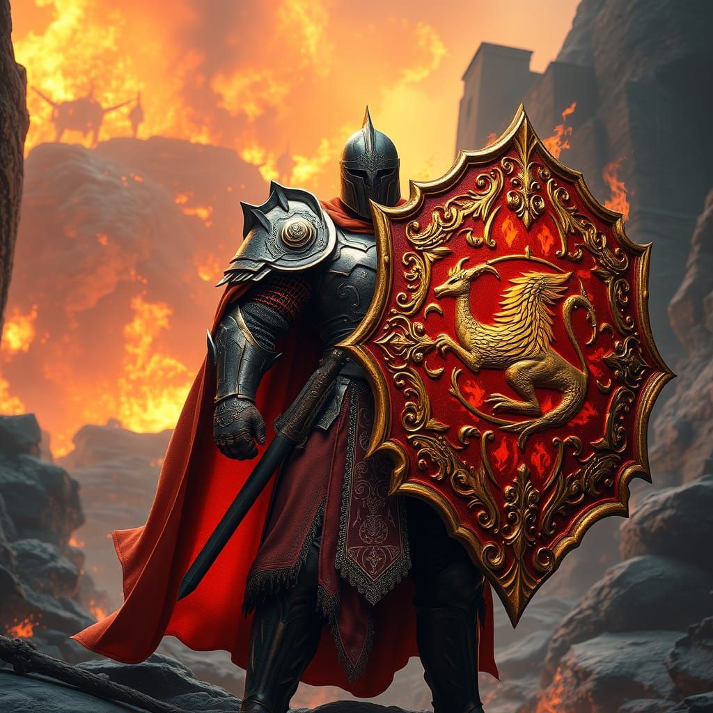 My take on the shield trend! - Epic Fantasy Fire Knight in ...