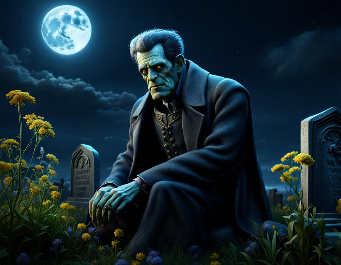 Sad Frankenstein's monster - AI Generated Artwork - NightCafe Creator