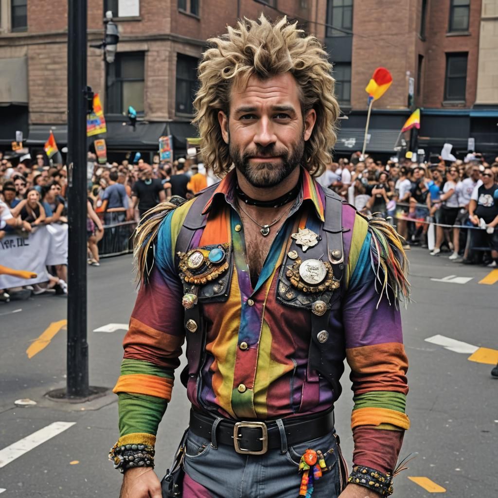 Handsome masculine rainbow man - AI Generated Artwork - NightCafe Creator