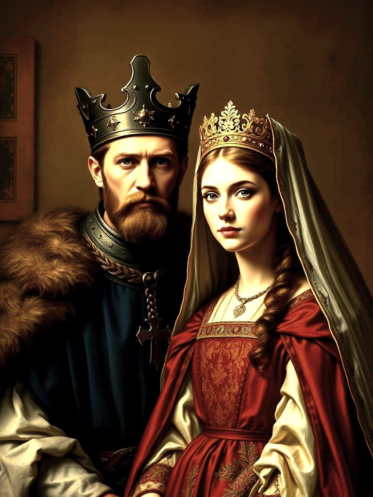 Portrait Medieval King and Queen - Medieval Monarchs in Rega...