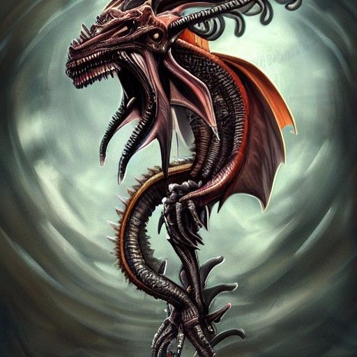 Xenomorph dragon, complex, dragon, hyperdetailed - AI Generated Artwork ...