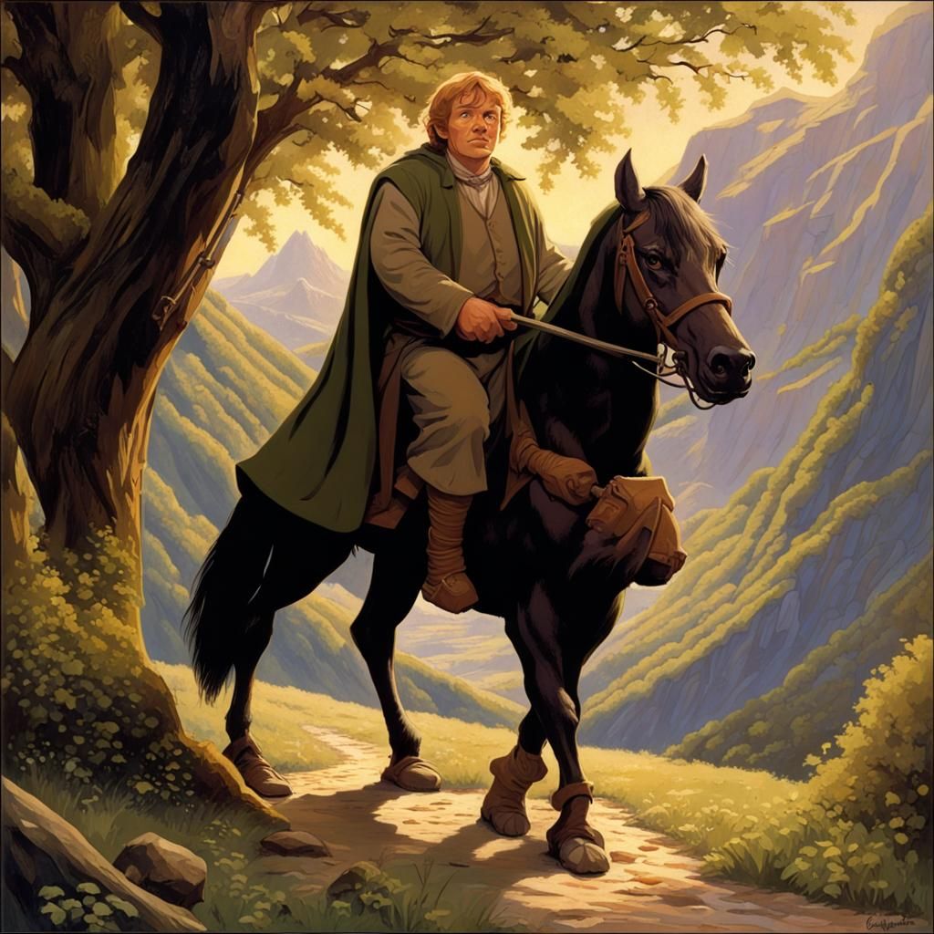 Sam Gamgee, and Bill the Pony - AI Generated Artwork - NightCafe Creator