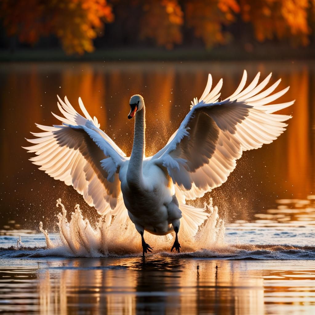 Autumn Swan - AI Generated Artwork - NightCafe Creator