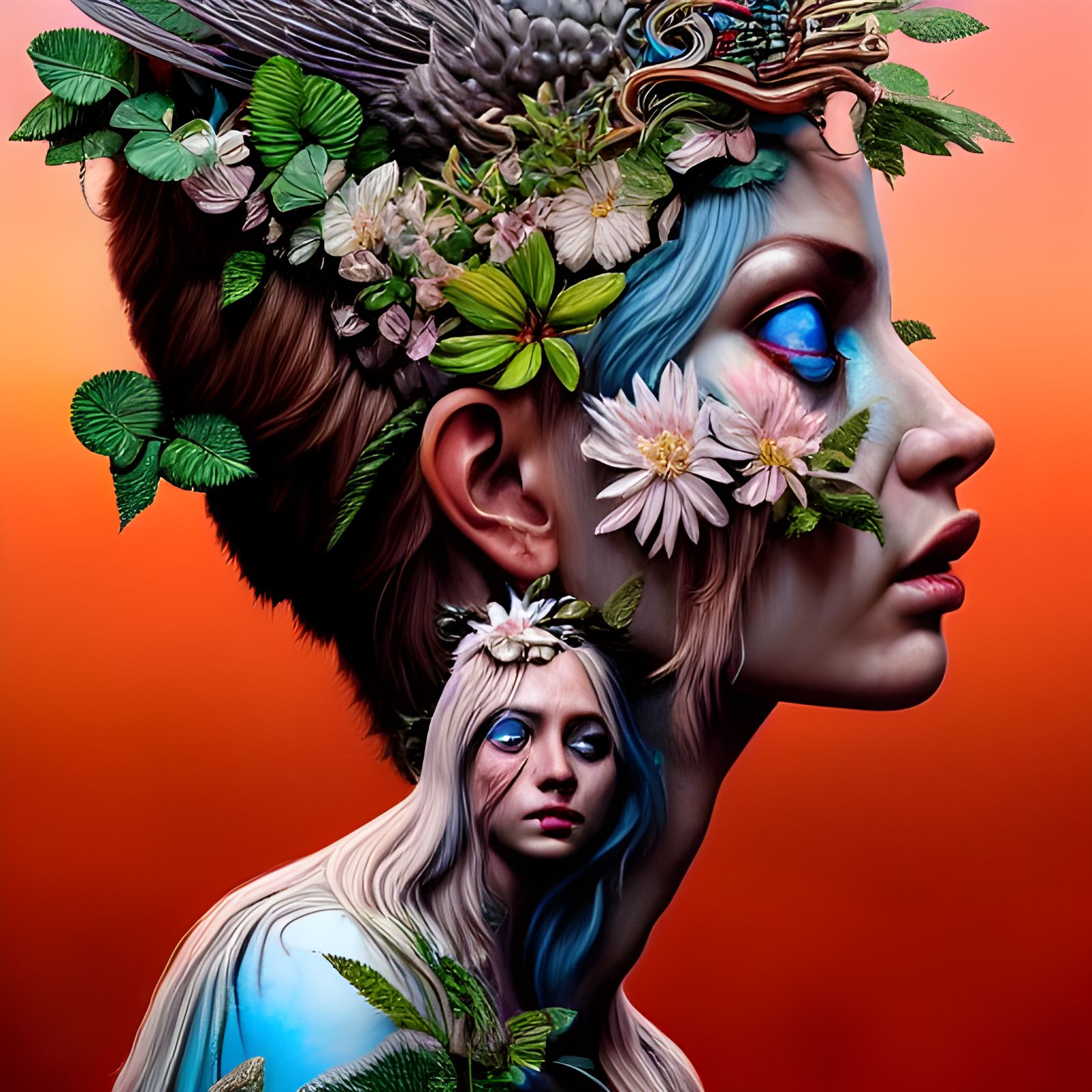 Conjoined Goddess’s Of Nature - AI Generated Artwork - NightCafe Creator