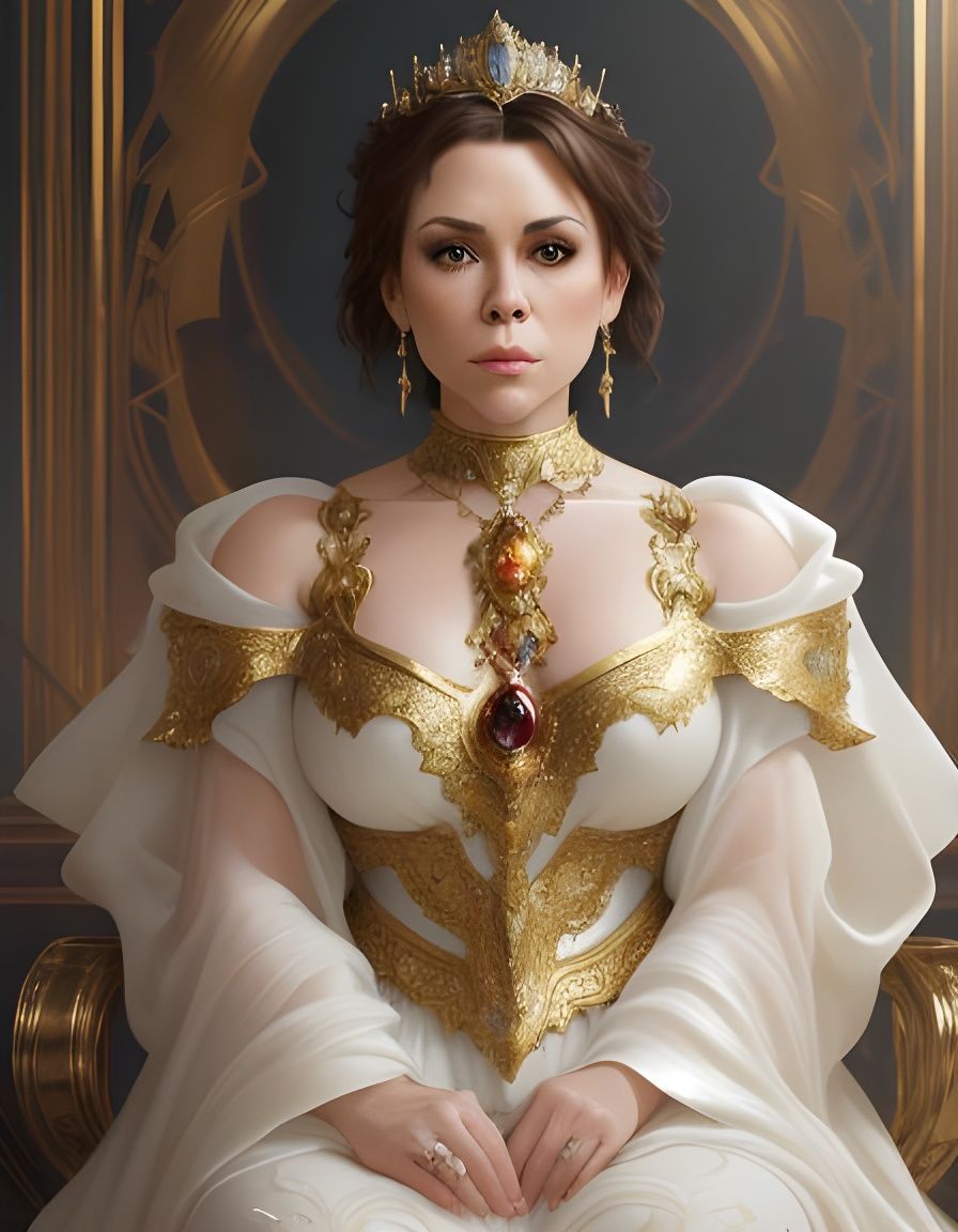 HRH Queen Alyssa Milano - AI Generated Artwork - NightCafe Creator