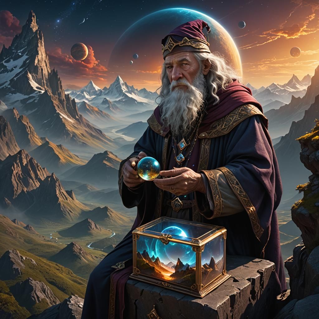 ANCIENT WIZARD OF THE MOUNTAIN - AI Generated Artwork - NightCafe Creator