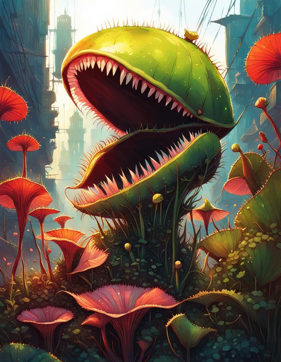 Giant Venus Flytrap - AI Generated Artwork - NightCafe Creator