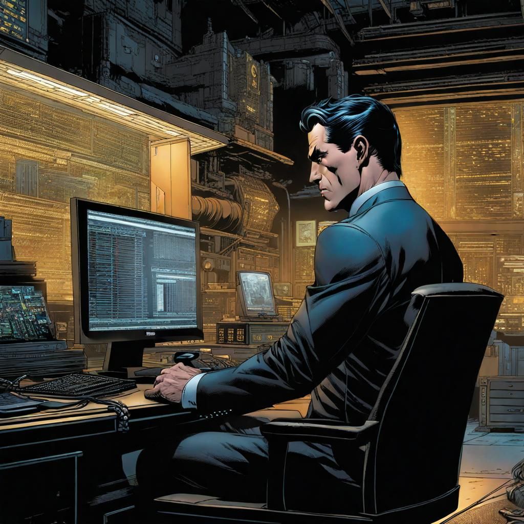 Bruce Wayne in the batcave - AI Generated Artwork - NightCafe Creator