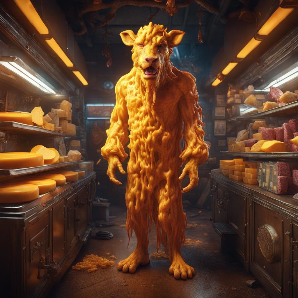 Cheddar cheese man, 64k resolution, a masterpiece, 75mm, hyperrealistic ...