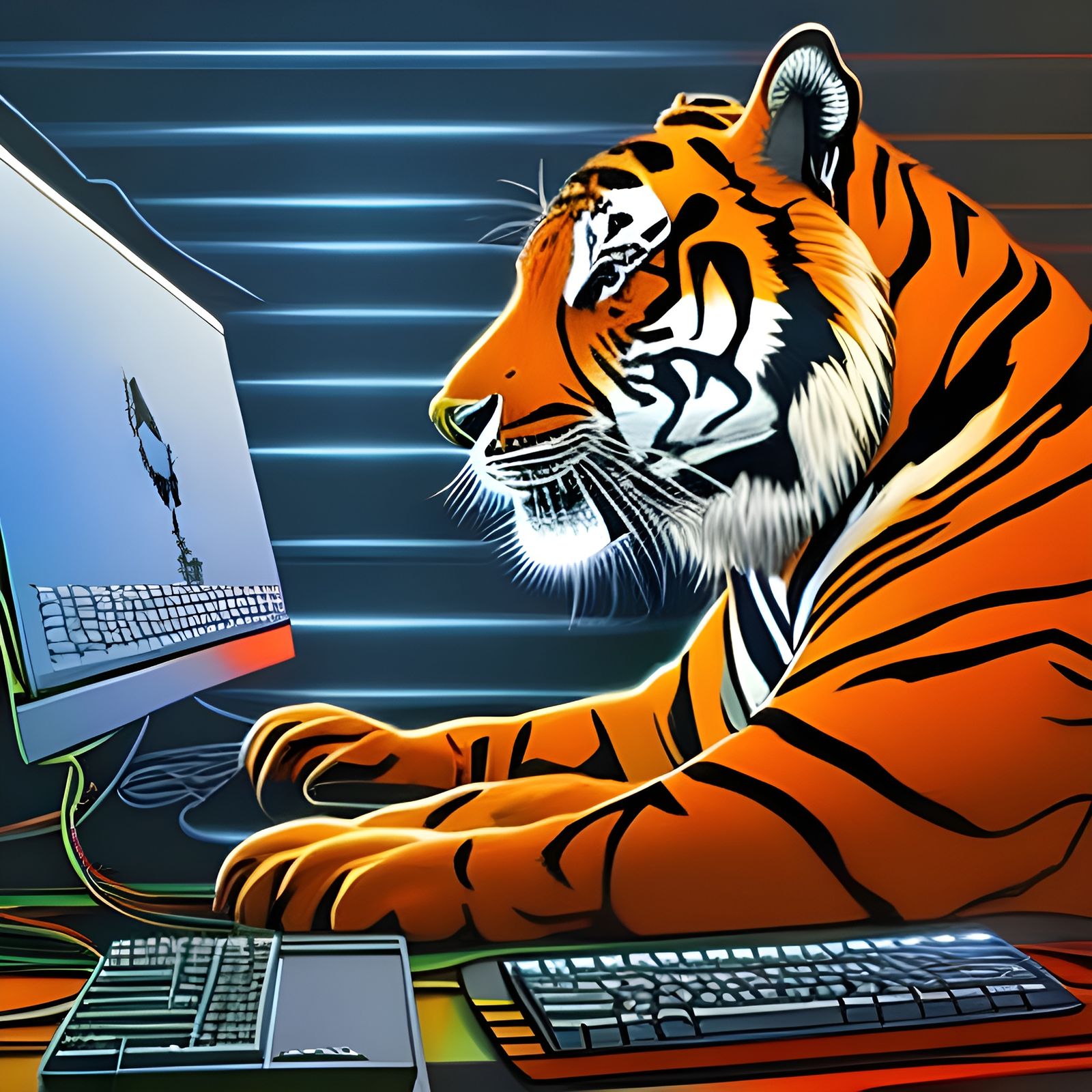 A tiger engineer! - AI Generated Artwork - NightCafe Creator
