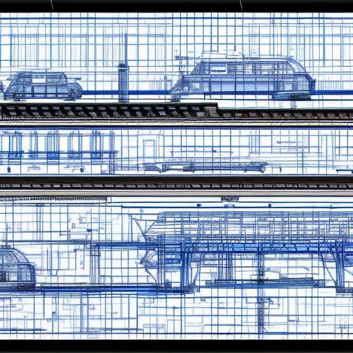 Blueprint for layers of subway - AI Generated Artwork - NightCafe Creator