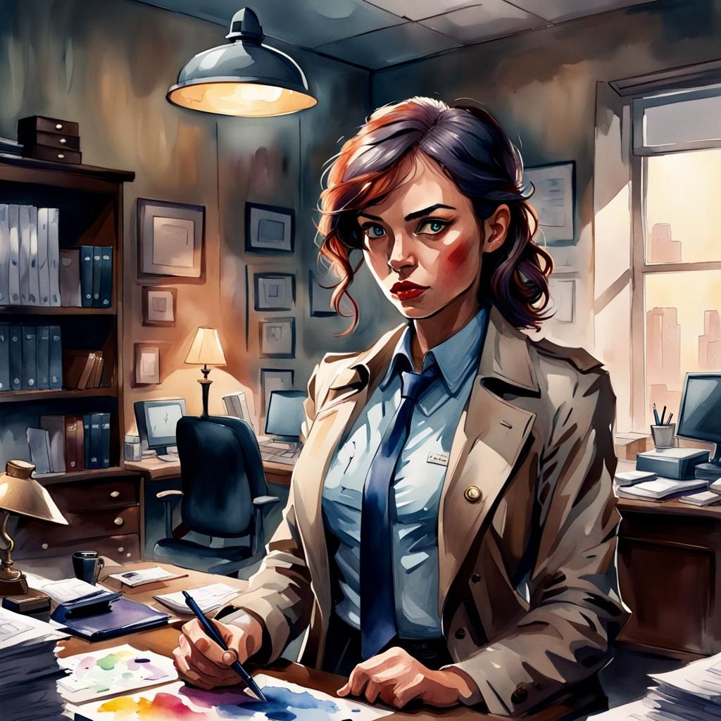 In the office - AI Generated Artwork - NightCafe Creator