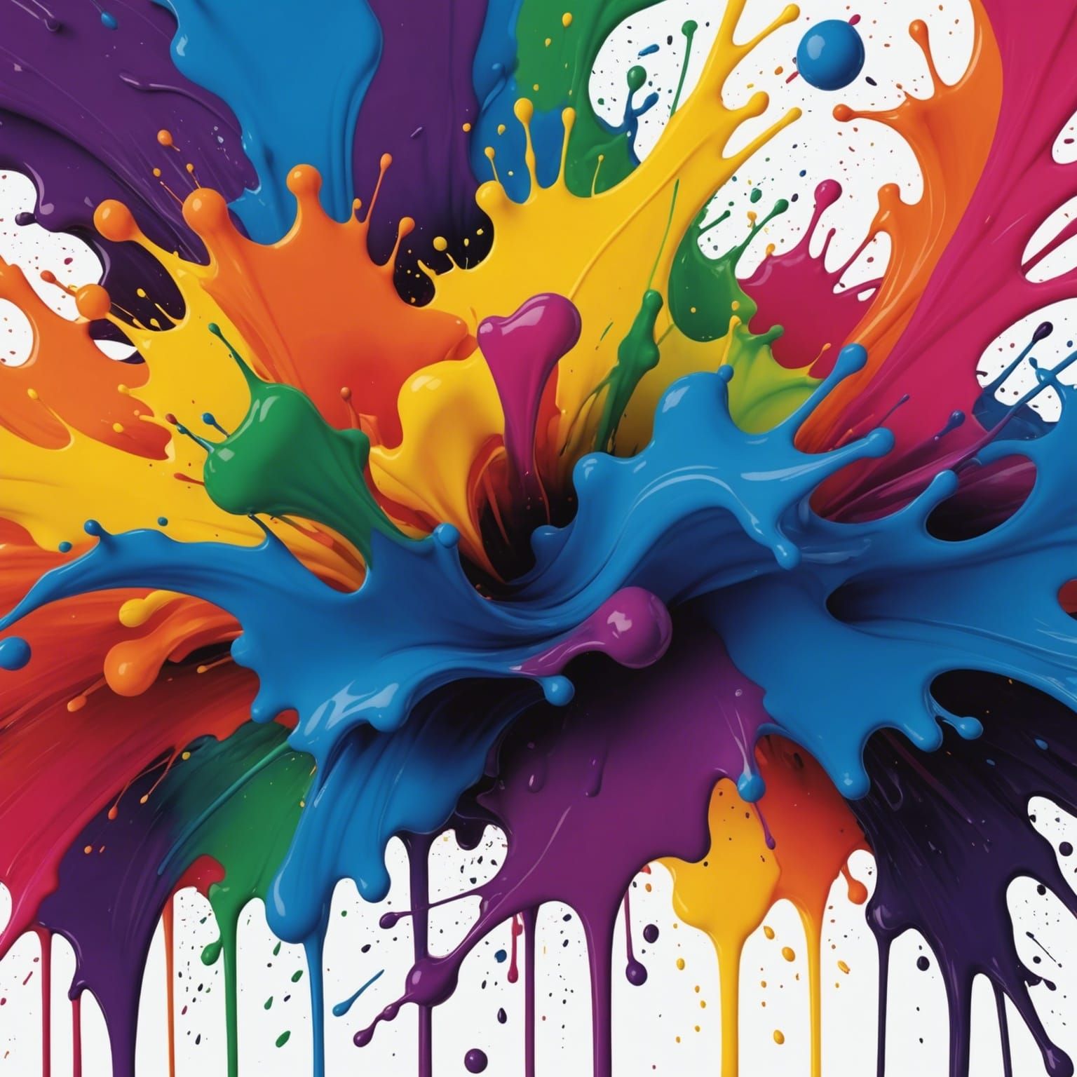 Abstract rainbow of ink splatters - AI Generated Artwork - NightCafe ...