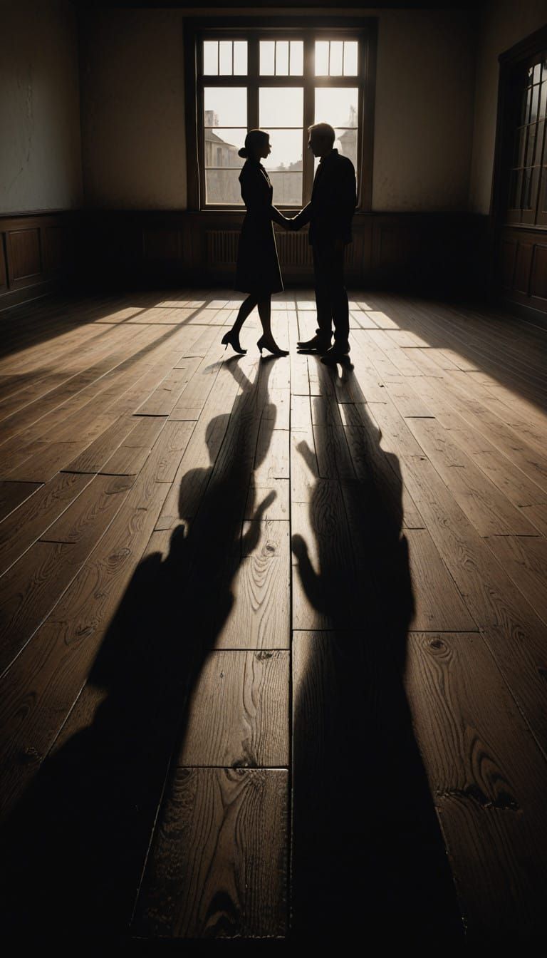 shadows cast on the floor, shadows of a dancing co... - AI Art