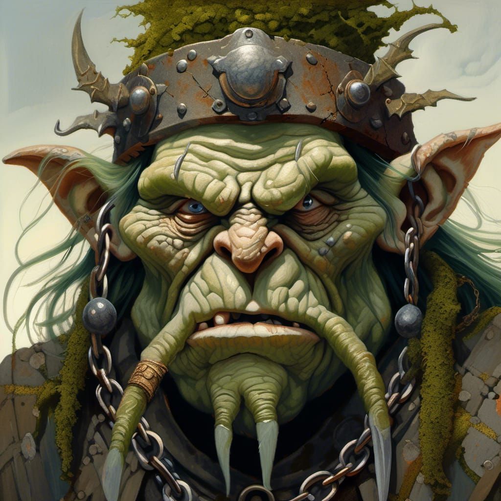 Brian Froud inspired portrait of angry broken old alien troll warrior ...