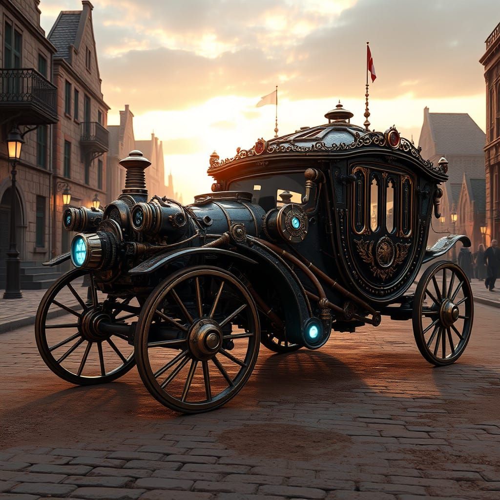 Magnificent Steampunk Carriage Unveils Futuristic ... - AI Art