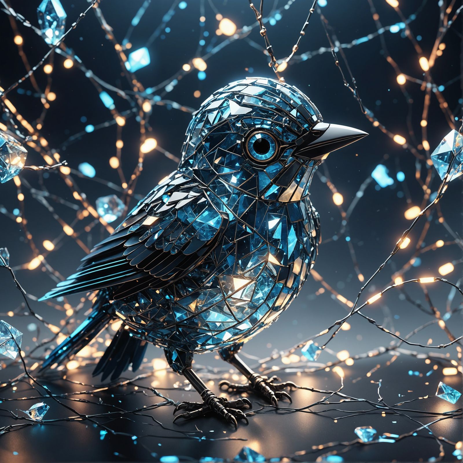 Cracked matrix bird - AI Generated Artwork - NightCafe Creator