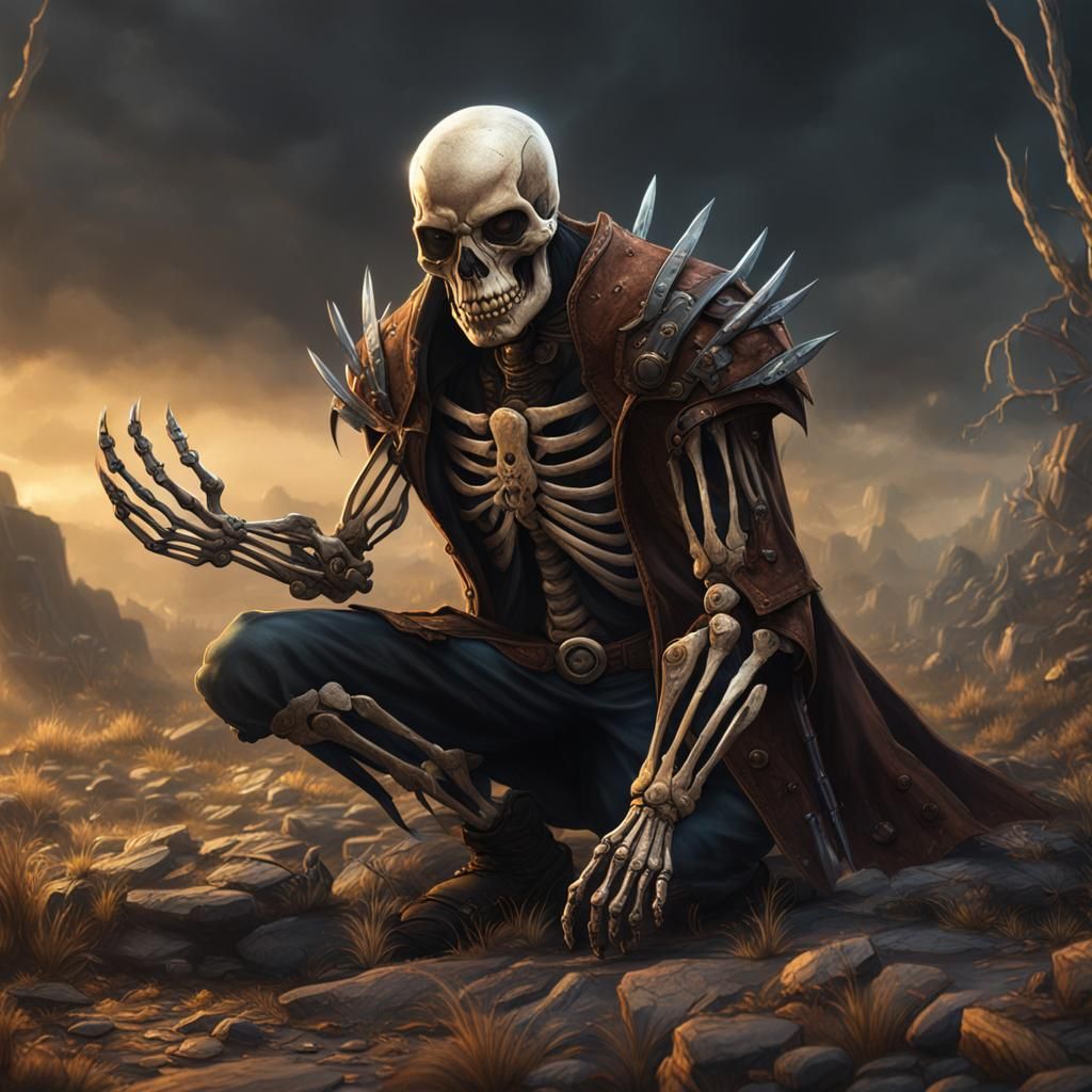 Skeleton Wolverine - AI Generated Artwork - NightCafe Creator