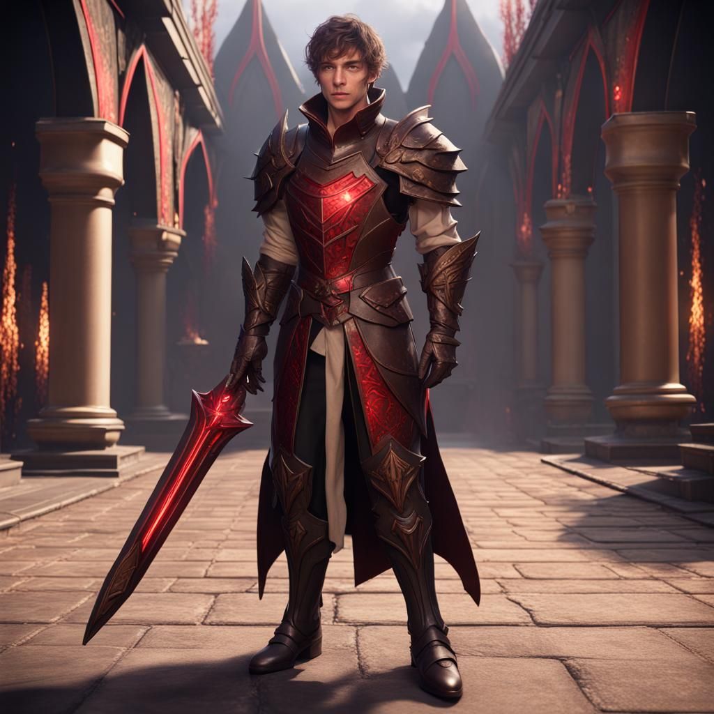 The Ruby Knight - Elegant Dark Mage in Detailed Fantasy Conc...