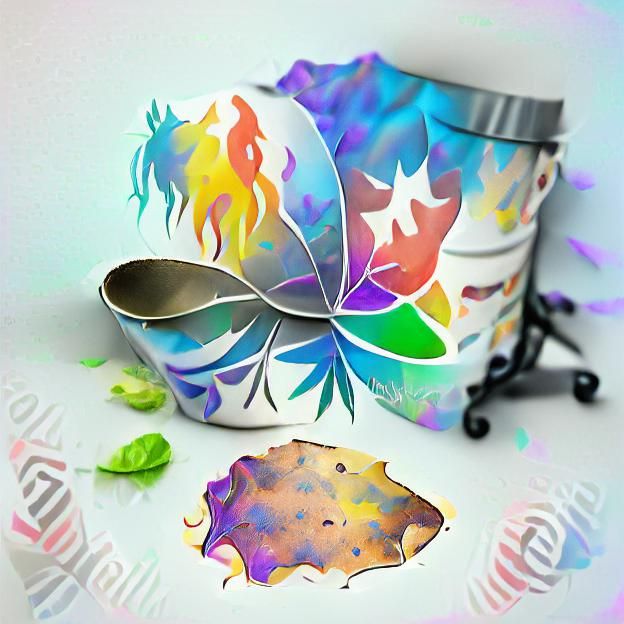 Artistic trippy pot leaf design, paint splatter, psychedelic, logo ...
