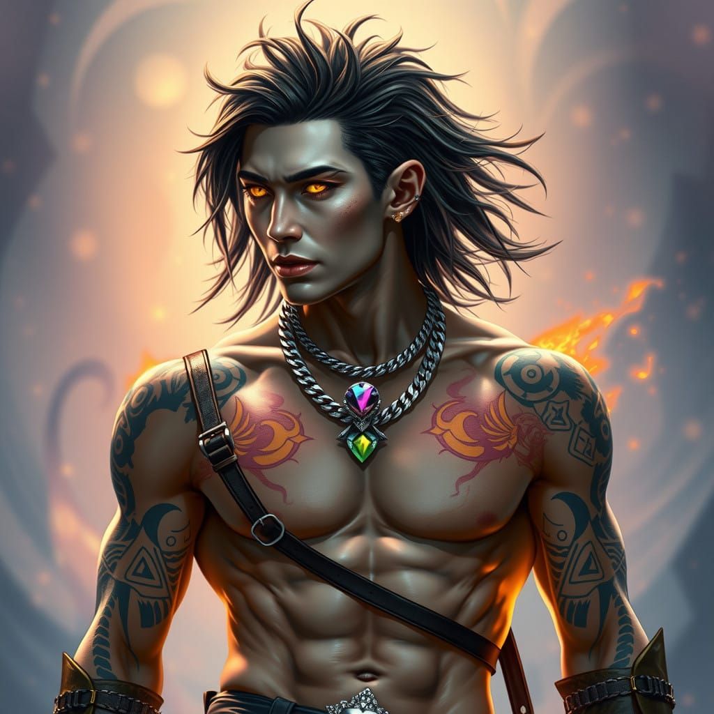 Ethereal Warrior in Metallic Armor Unleashes Unbri... - AI Art