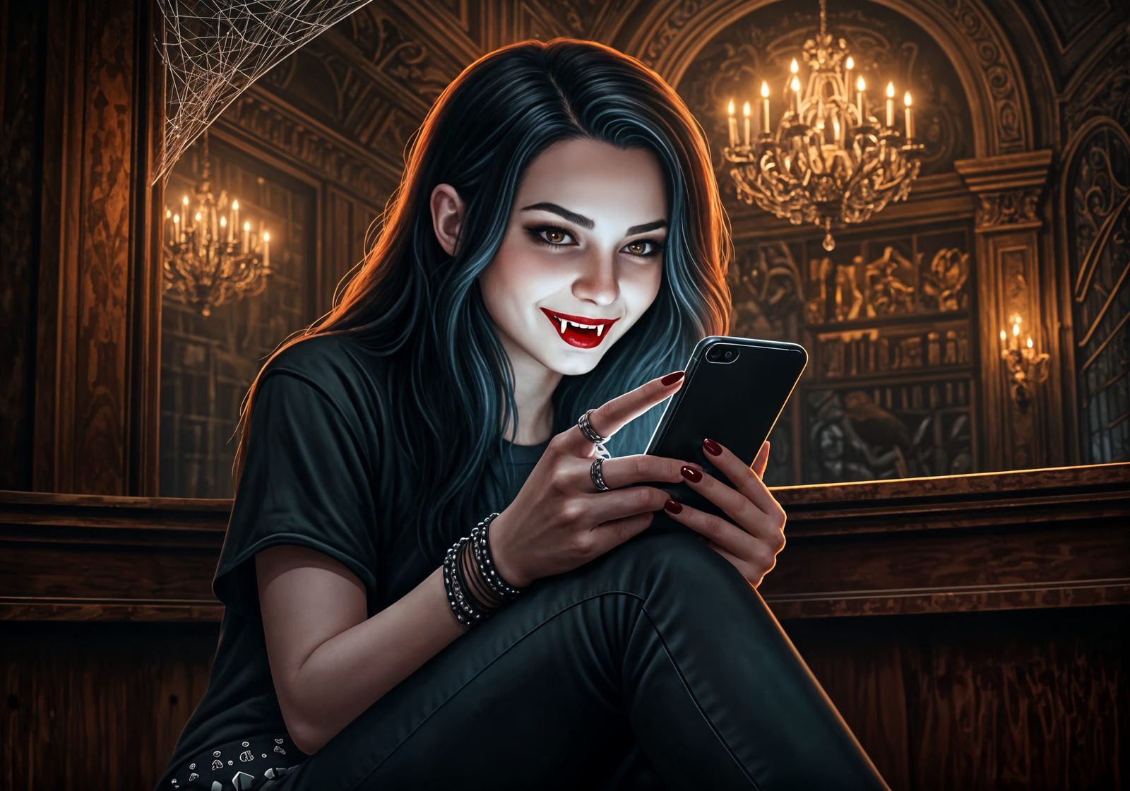 Modern Vampire searching for vials of blood on Uber Eats