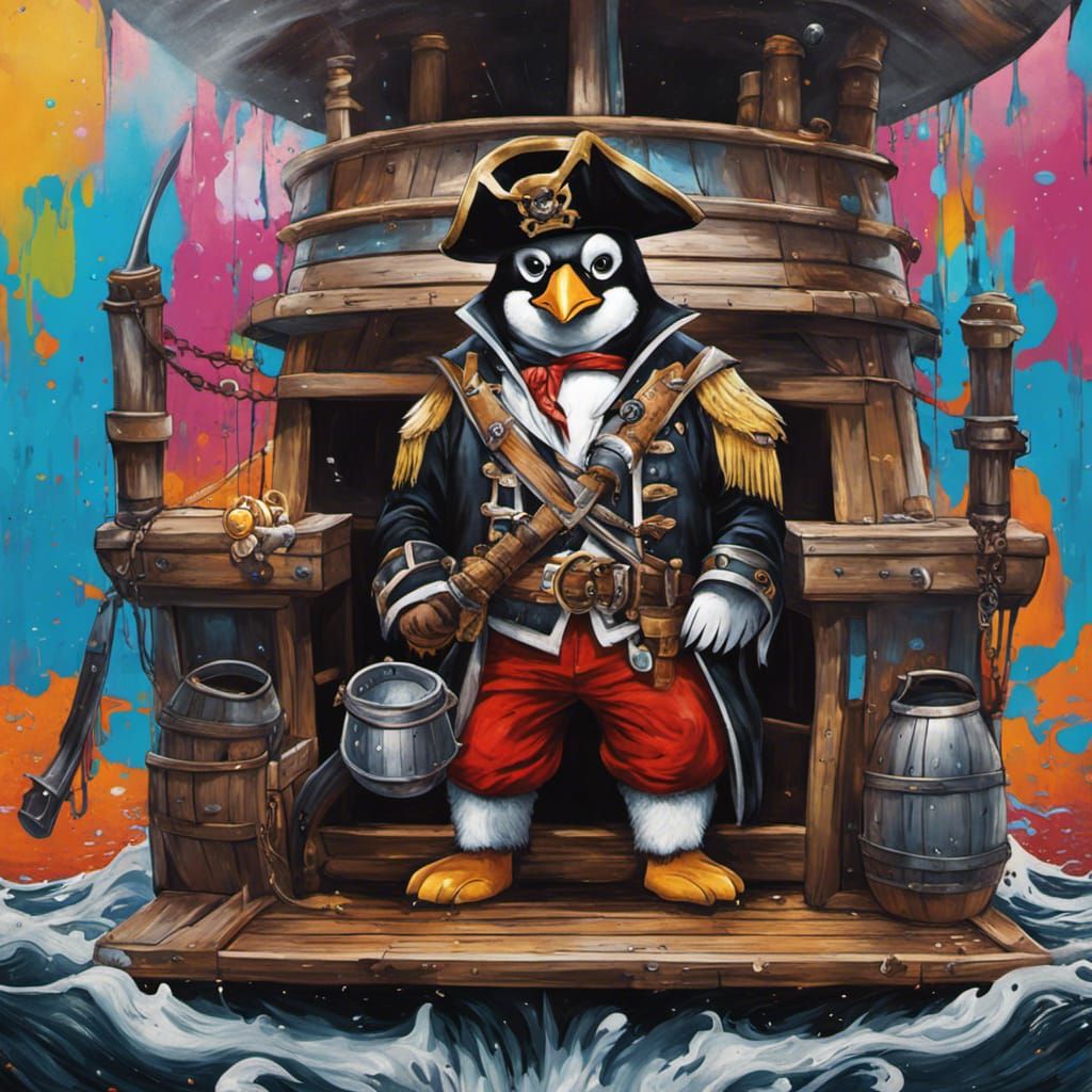 Captain Jolly Roger! 🐧🏴‍☠️ - AI Generated Artwork - NightCafe Creator