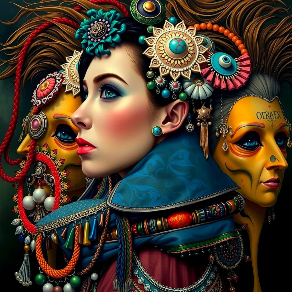 Hyperrealistic Oil Painting of a Self-Assured Woma... - AI Art