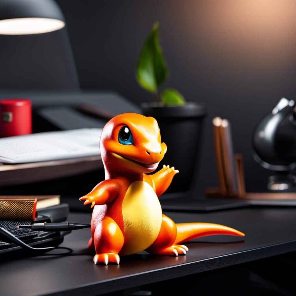 Charmander in the office - AI Generated Artwork - NightCafe Creator