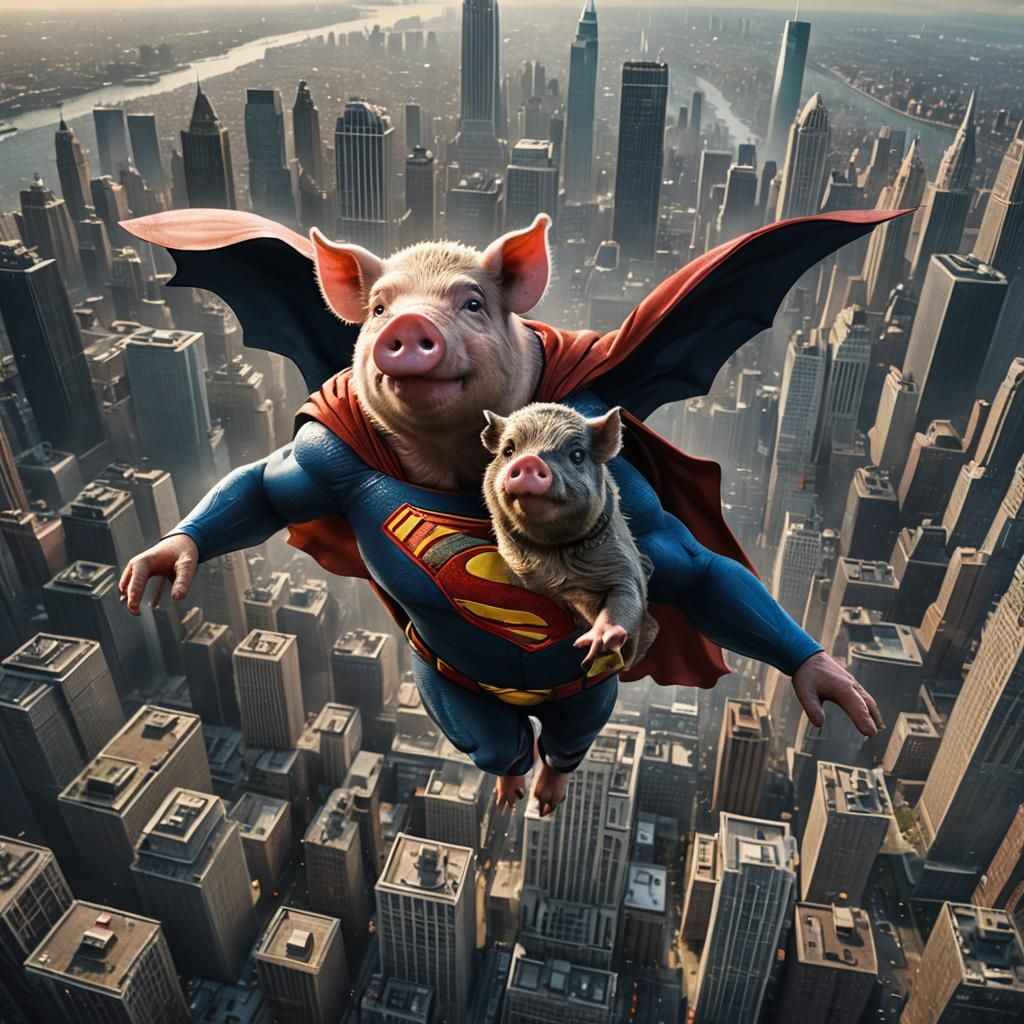 Pigman - saviour of all pigs - AI Generated Artwork - NightCafe Creator