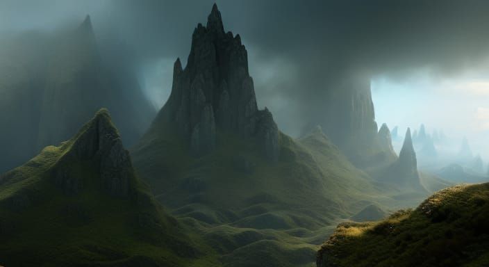Dark Fantasy Mountain Range - AI Generated Artwork - NightCafe Creator
