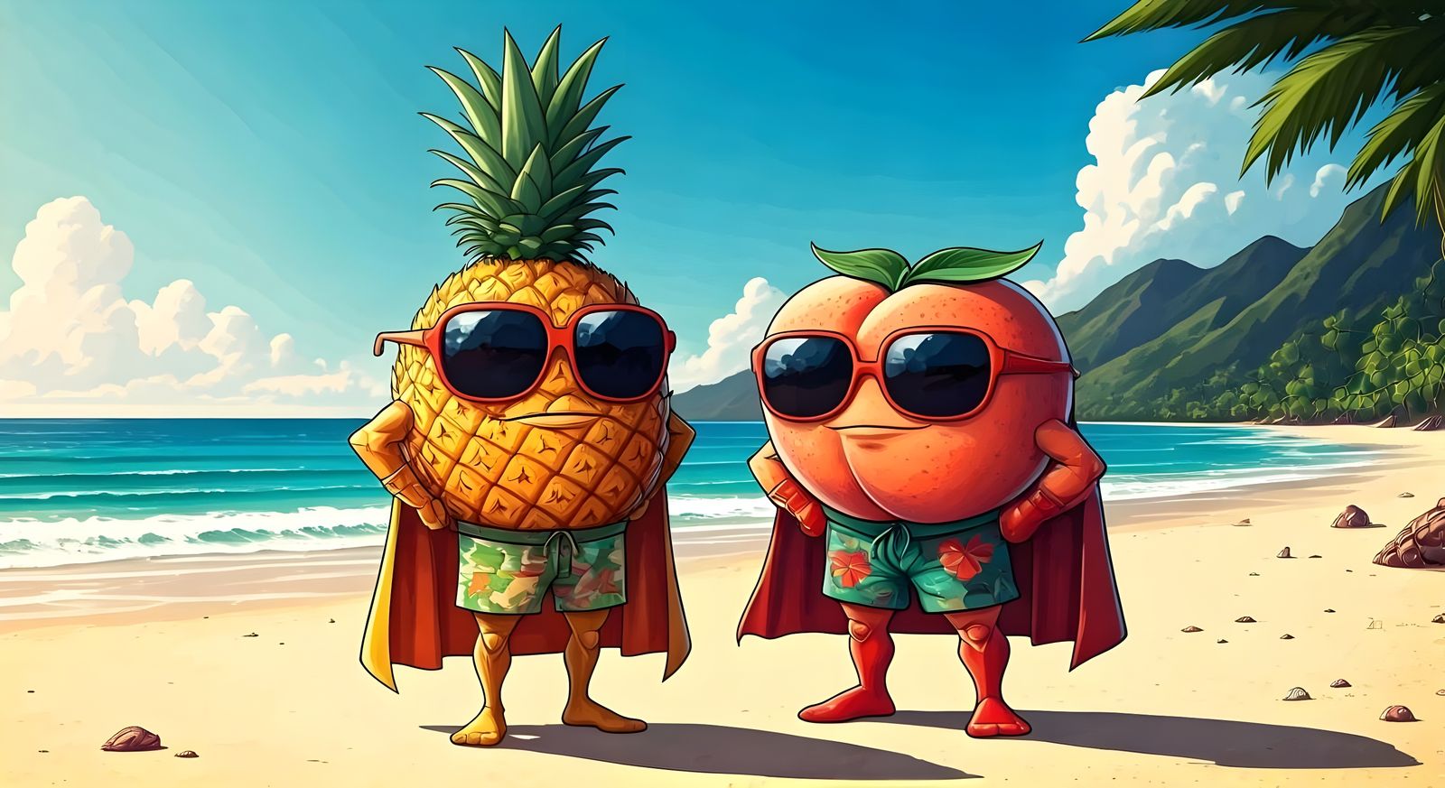 Crime Fighting Duo Pineapple Man and Peach Dude