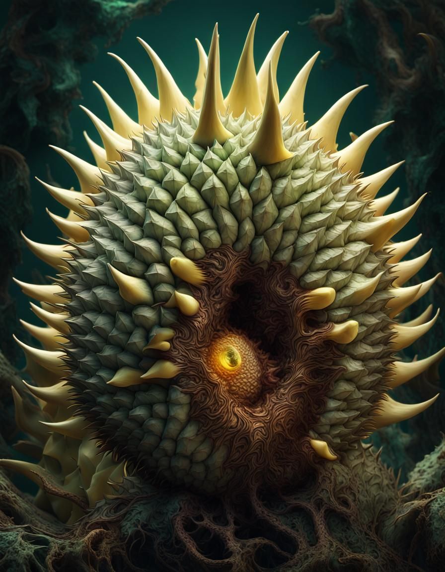 a disturbing monster durian - AI Generated Artwork - NightCafe Creator