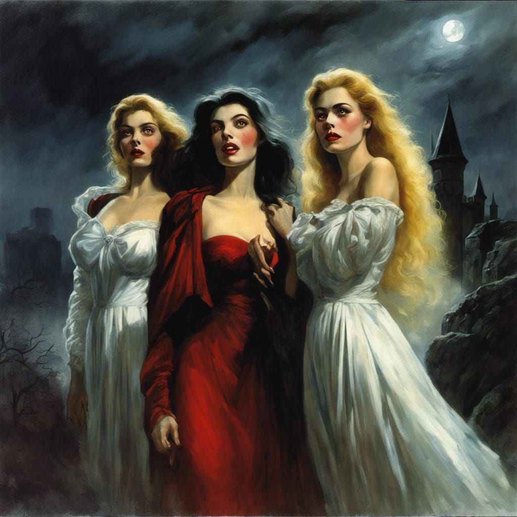three brides of dracula - AI Generated Artwork - NightCafe Creator