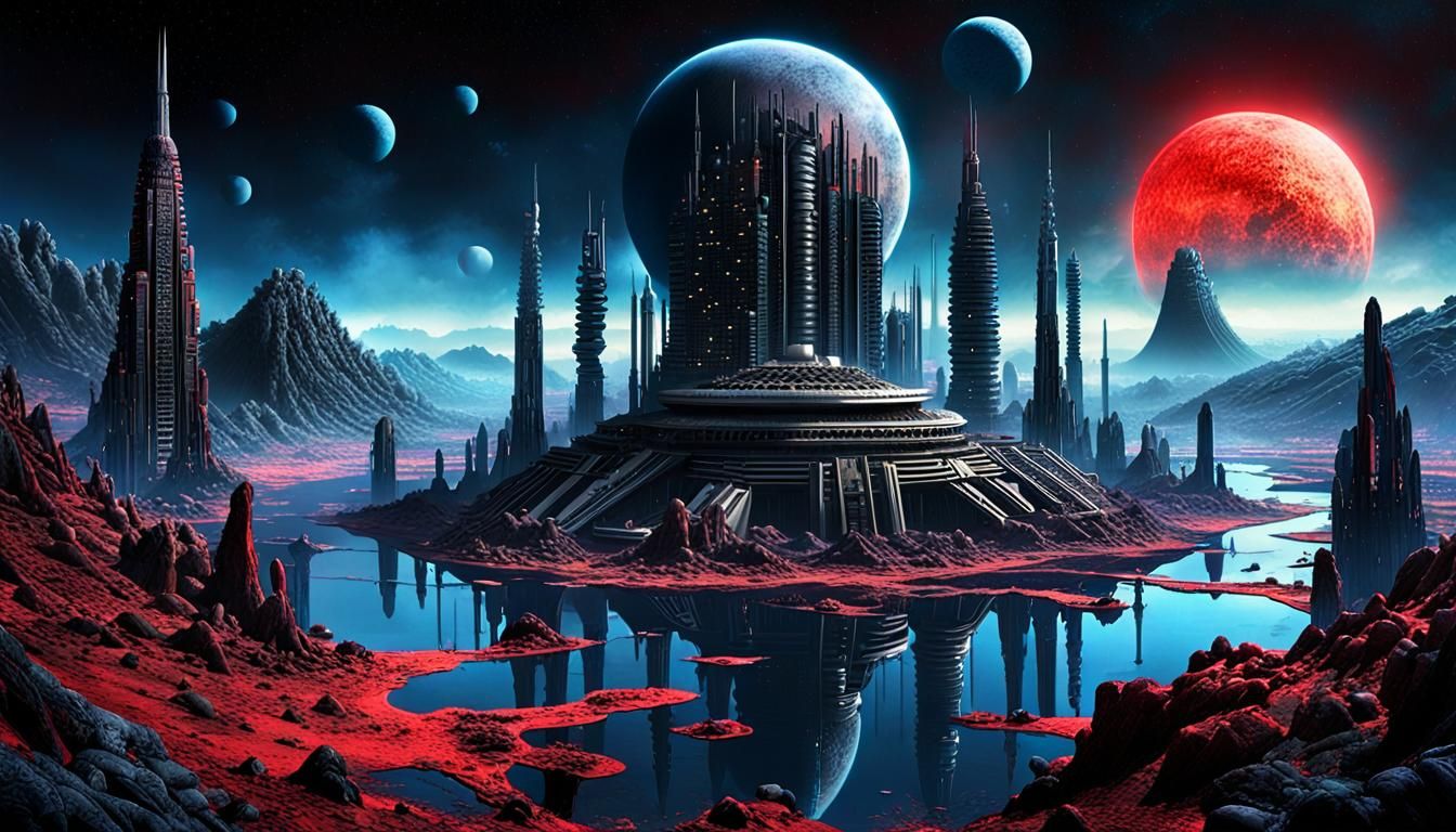 Alien Mega City - AI Generated Artwork - NightCafe Creator