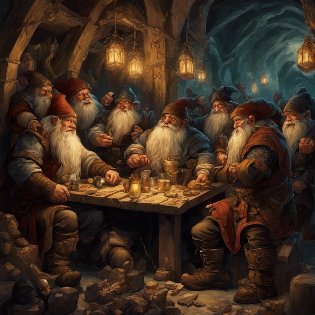 Dwarves at a drunken celebration - AI Generated Artwork - NightCafe Creator