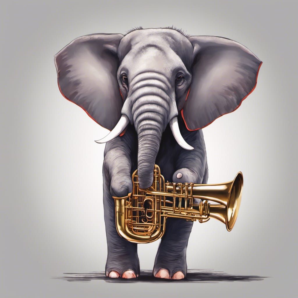 Trunks, Tuba Player - AI Generated Artwork - NightCafe Creator