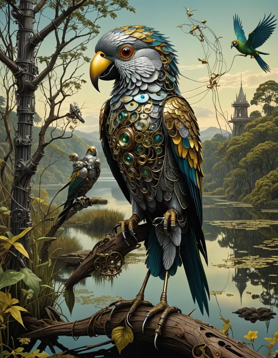 Positronic Parrot 5 - AI Generated Artwork - NightCafe Creator