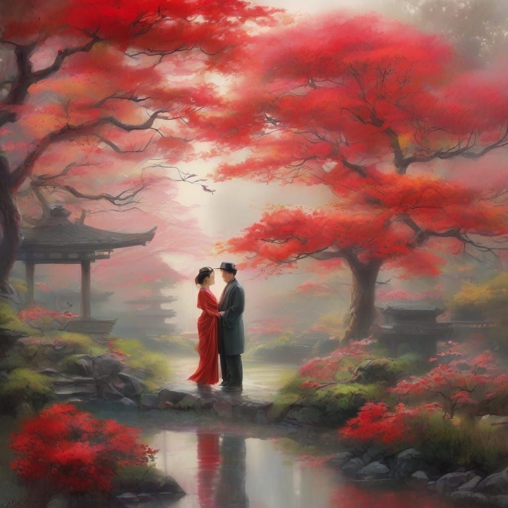 Love in Bloom - Whispers of Ephemeral Love in a Japanese Gar...