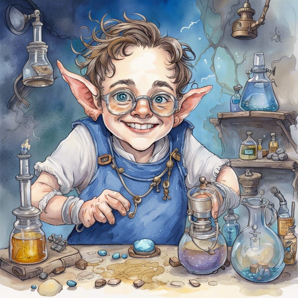 Halfling alchemist, non-binary - AI Generated Artwork - NightCafe Creator