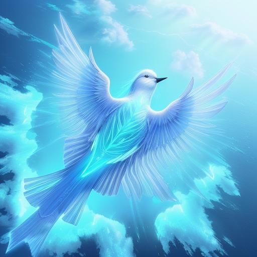 neon blue bird - AI Generated Artwork - NightCafe Creator