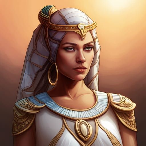 Cleopatra the egyption goddess. In the dessert.detailed , head and ...