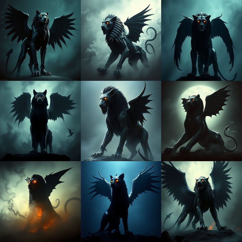 Reject Sphinx - Ethereal Undead Sphinx with Majestic Wings a...