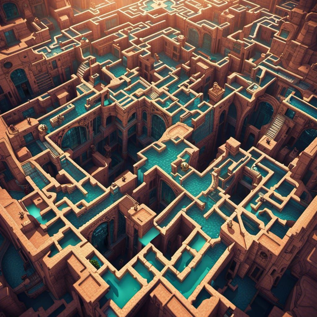 Pool maze - AI Generated Artwork - NightCafe Creator