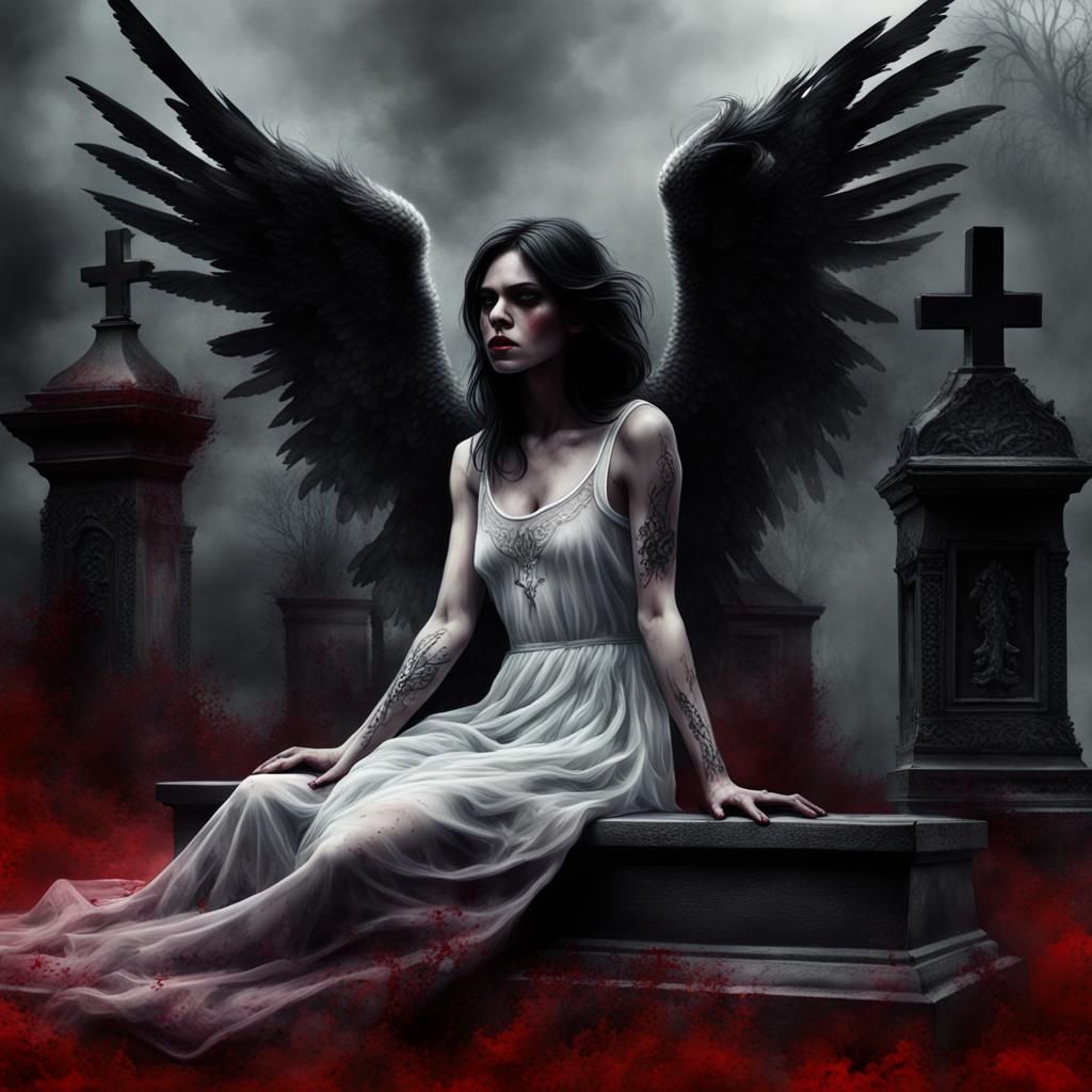Fallen dark angel 1 - AI Generated Artwork - NightCafe Creator