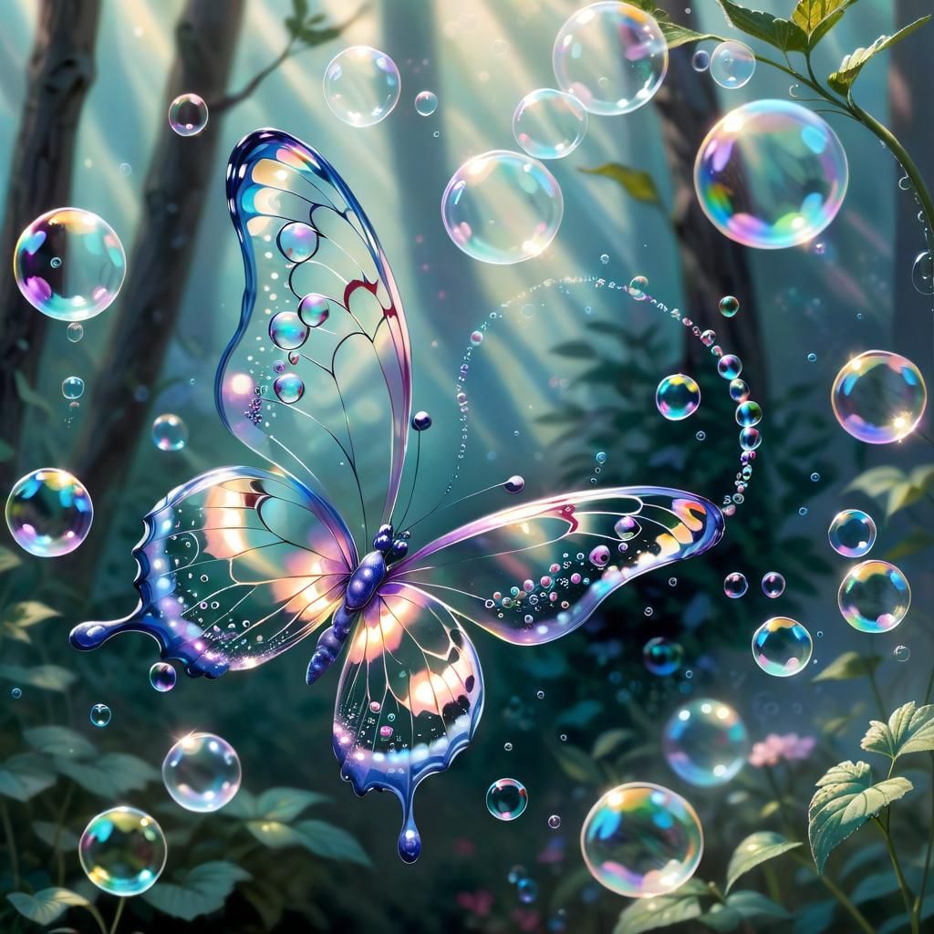 Bubble Butterfly Beauty - AI Generated Artwork - NightCafe Creator