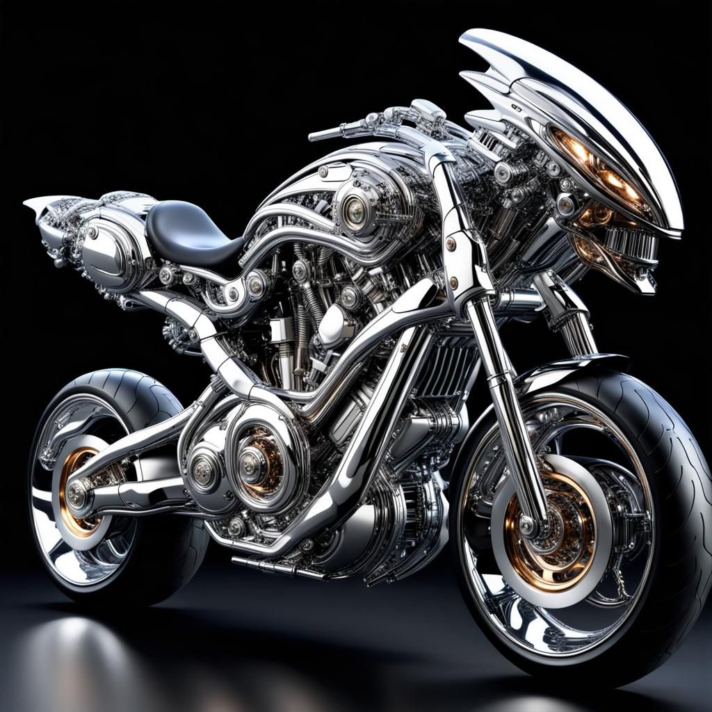 Alien Motorcycle - AI Generated Artwork - NightCafe Creator