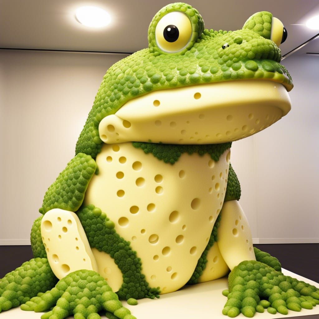 giant frog made out of cheese. - AI Generated Artwork - NightCafe Creator